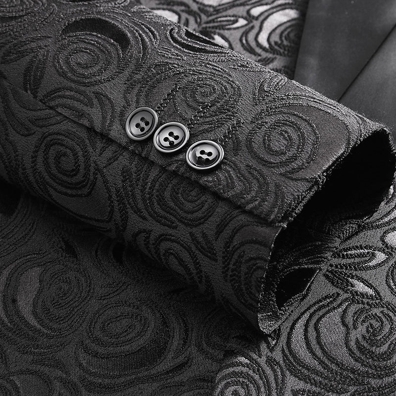 black rose pattern suit